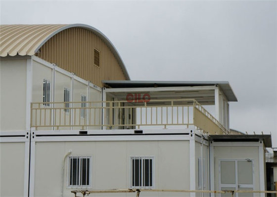 Cambered Roof Pre Built Container Homes Convenient Moving Modular Home Container