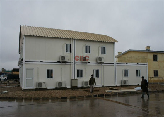 Cambered Roof Pre Built Container Homes Convenient Moving Modular Home Container