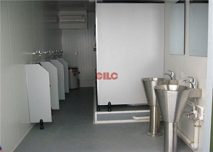 Twenty Feet Size Ablution Containers White Portable With Toilets And Shower