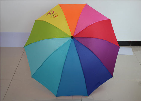 résistant à l'eau compact à haute densité de parapluie de l'arc-en-ciel 190T avec la taille 21 pouces * 16 K