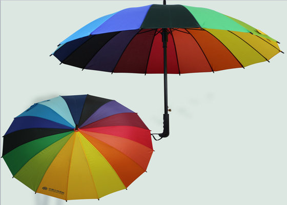 résistant à l'eau compact à haute densité de parapluie de l'arc-en-ciel 190T avec la taille 21 pouces * 16 K