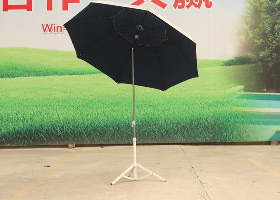 Cadre en acier inclinant le parasol de parapluie de plage, parapluie extérieur d'inclinaison de double couche