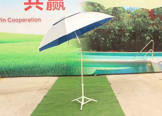 Parapluie de plage argenté de Sun, UV extérieur de parapluie de plage de baisse de l'eau bleue anti