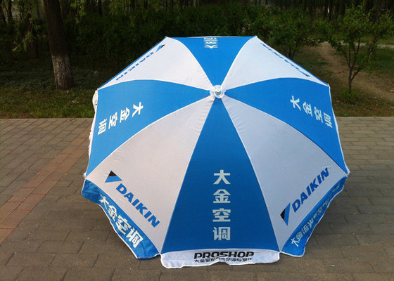 Parasols imprimés par coutume commerciale de publicité, parapluies extérieurs de patio