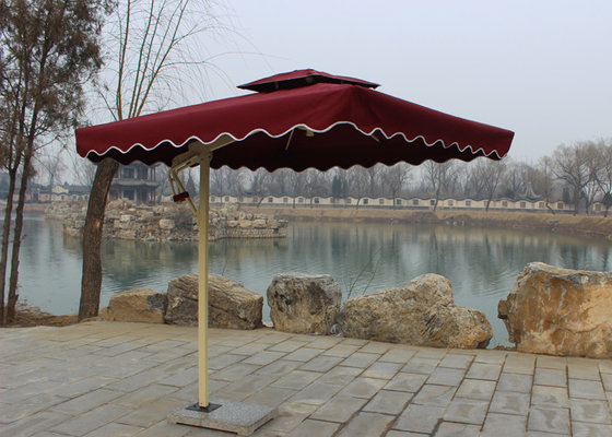 Parapluie extérieur rectangulaire du marché de parasol protégeant du vent sans base de réservoir d'eau