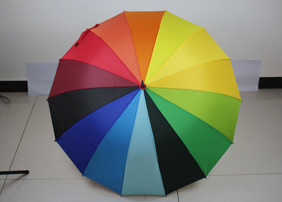 Corporate Promotional Rainbow Folding Umbrella With Anti Rust Steel Pole Shaft