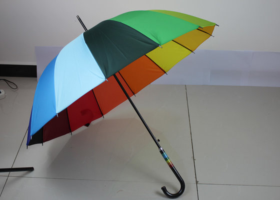 Corporate Promotional Rainbow Folding Umbrella With Anti Rust Steel Pole Shaft