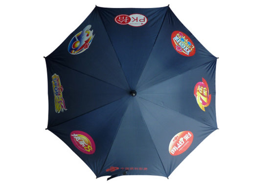 Poignée enduite en caoutchouc d'anti de manuel noir ouvert UV droit de parapluie pour le cadeau d'enfants