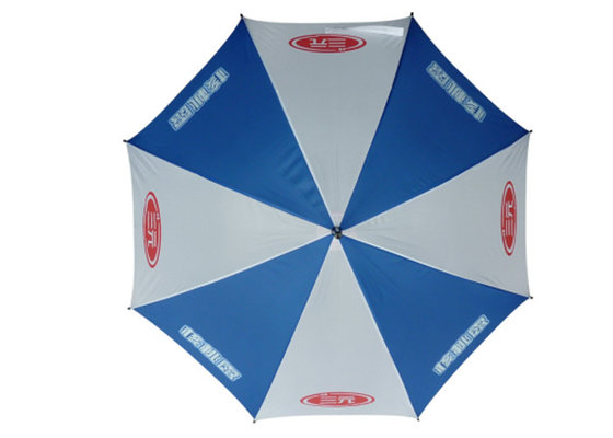 Parapluie ouvert de manuel fait sur commande de logo, parapluie de bâton de marche pour le temps venteux