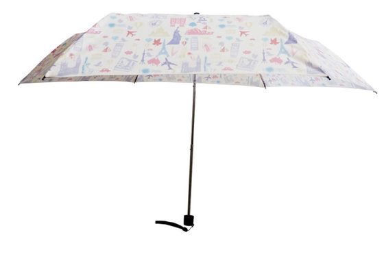 le parapluie/dames ouverts de manuel de section de 50cm X 8K 3 façonnent le parapluie compact léger