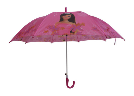 Parapluies imperméables de logo d'affaires de Manuel d'enfants avec la poignée incurvée, axe en acier