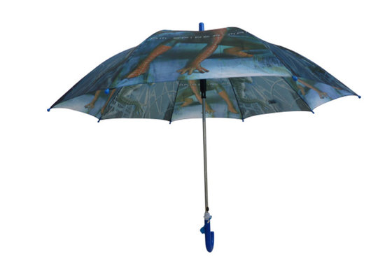 Parapluies imperméables de logo d'affaires de Manuel d'enfants avec la poignée incurvée, axe en acier