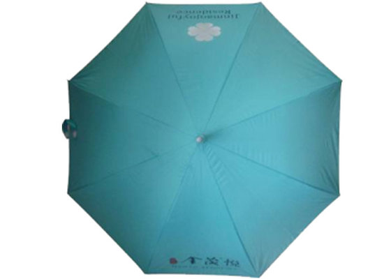 Parapluie UV de golf de montagne de Sun de protection avec la poignée d'Alu, tissu enduit bleu