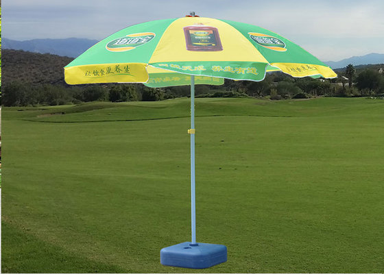 Cadre vert et jaune en métal de parapluies de publicité extérieure pour l'oasis de jardin