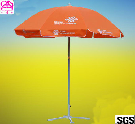 Parapluie de plage orange de la publicité d'impression d'écran en soie avec le 9001:2008 d'OIN de certification
