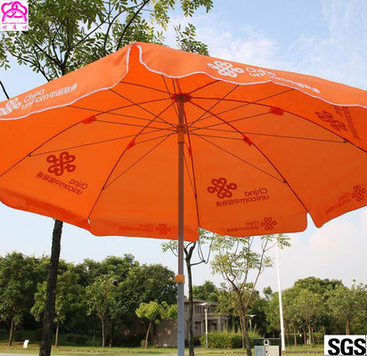 Parapluie de plage orange de la publicité d'impression d'écran en soie avec le 9001:2008 d'OIN de certification