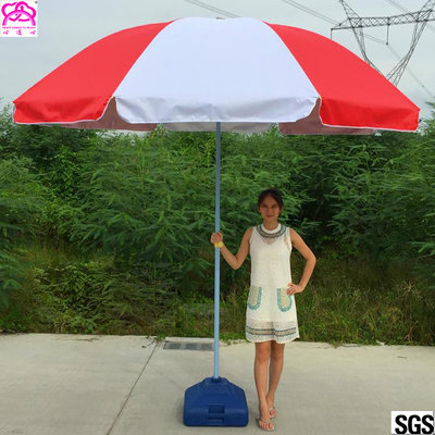 Parapluie imperméable rouge/bleu de parasol avec la poudre a enduit la nervure