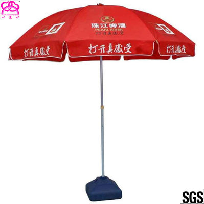 Logo coloré Sun d'affaires et parapluie de plage de parapluie de pluie avec des nervures d'acier au carbone