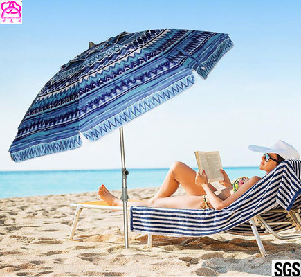 abri portatif fait sur commande de parapluie de Sun de plage de voyage de patio de 6FT 1.8m avec le cadre enduit de poudre