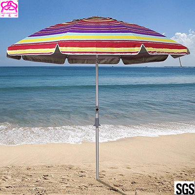 Parapluie de plage de Sun de polyester de paille/oléfine avec télescoper des parapluies de Polonais