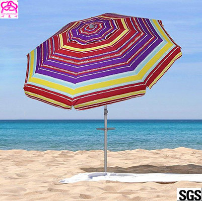 Parapluie de plage de Sun de polyester de paille/oléfine avec télescoper des parapluies de Polonais