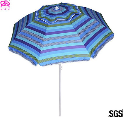 Protection UV de parapluie extérieur de parasol de cadre en acier pour le parasol de plage sablonneuse