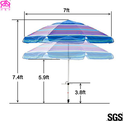 Les produits nouveaux 2018 d'OEM exposent au soleil le parapluie de plage extérieur avec l'usine adaptée aux besoins du client de taille en Chine