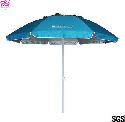 Parapluie de plage fait sur commande d'air-conduit de toit de double de taille, parapluie de plage bleu du soleil avec le bon prix.