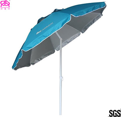 Parapluie de plage fait sur commande d'air-conduit de toit de double de taille, parapluie de plage bleu du soleil avec le bon prix.