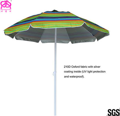 SNAIL 6ft Folded Sun Beach Umbrella with Tilt Portable Silver Coating Inside UV Protection Stripe