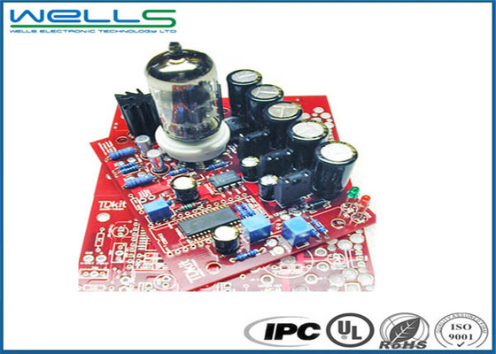 Red 1.0mm Custom Printed Circuit Board Fabrication , Custom Made Pcb Assembly