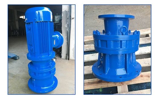 Blue Color Cycloidal Gear Reducer Flange Vertical Mounted Stable Run