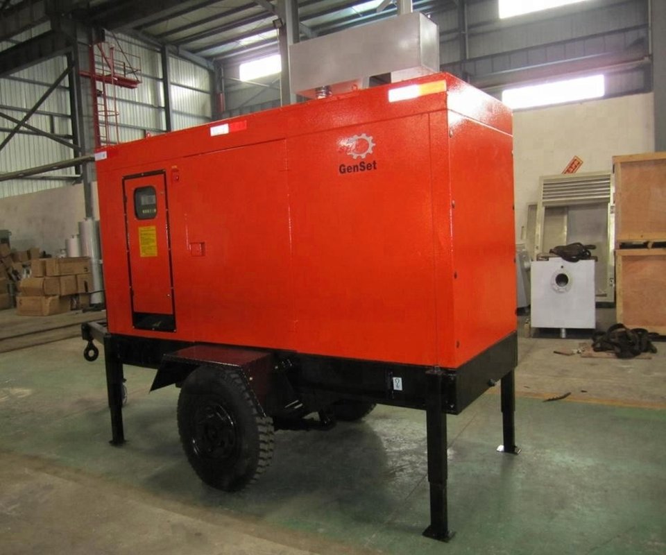 Water Cooled Diesel Generator Trailer , AC Three Phase Diesel Engine Generator
