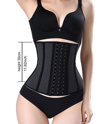 Underbust Latex Sport Girdle Womens Waist Cincher Black Hourglass Body Shaper