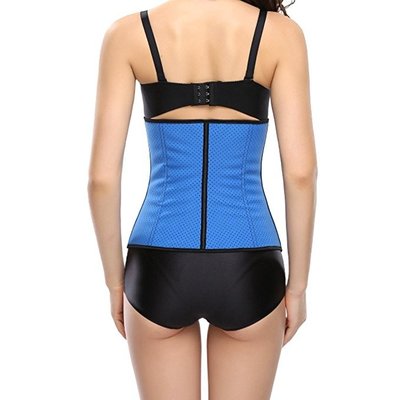 Blue Waist Trainer For Women , Workout Waist Cincher Weight Loss Air Hole Corset