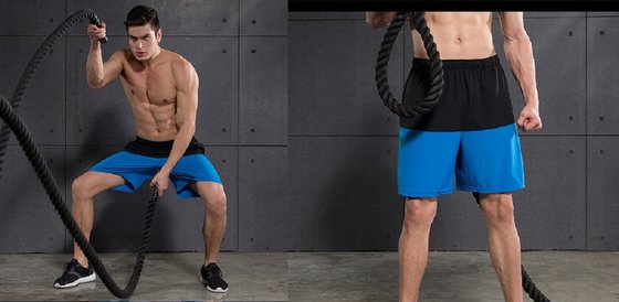 Drawstring Waist Mens Athletic Pants 100% Cotton Sweat Shorts Mid Length