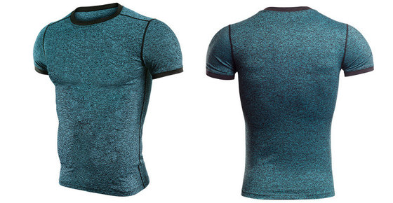 Quick Dry Mens Sports Top T Shirt Cotton Spandex Compression Slim - Fitting