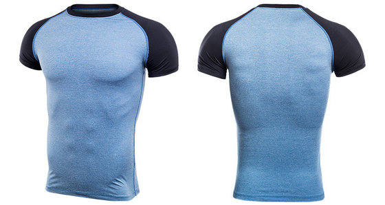Quick Dry Mens Sports Top T Shirt Cotton Spandex Compression Slim - Fitting