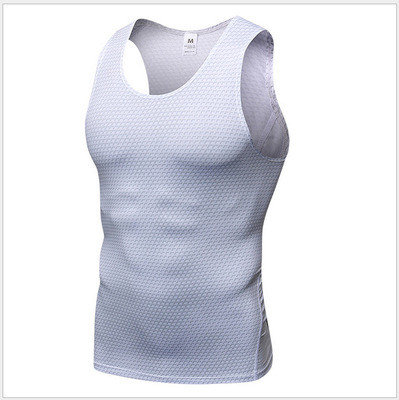 Cotton Body Building Mens Sports Top Men Print Quick Dry Armhole For Workout