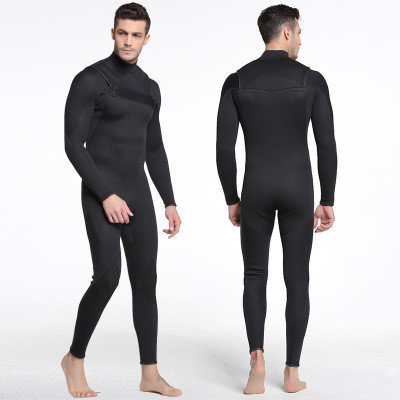 Breathable Mens Diving Suit , Long Sleeve Wetsuit With Front Zip High Elastic Neoprene