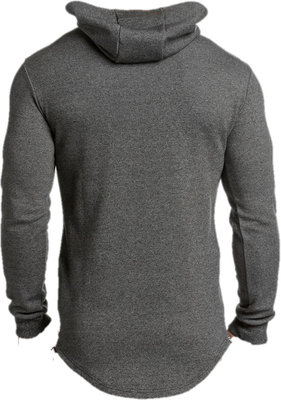 Plain Slim Fit Longline Mens Sports Top Muscle Fit Running Light Thin Pullover Hoodie