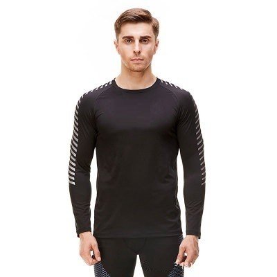 Men Long Sleeve Running T Shirts Dry Fit Fitness Gym Sport Blank Compression