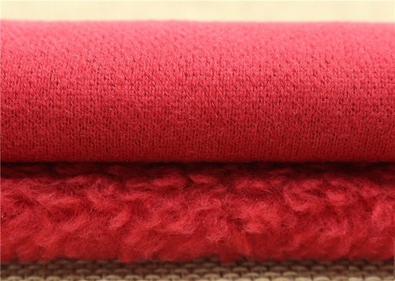 Coral Fleece Velvet Knit Fabric Colored Knitted Plain Pattern ISO Certification