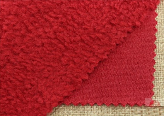 Coral Fleece Velvet Knit Fabric Colored Knitted Plain Pattern ISO Certification
