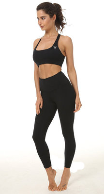 Stretchy Fabric Running Yoga Pants , Womens Sports Leggings Hidden Pocket
