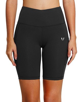 Tight Athletic Workout Shorts , Womens Compression Leggings High Rise