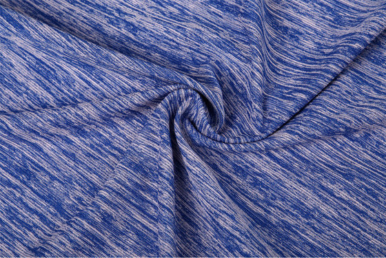 Single Jersey Polyester Sports Fabric 92% Polyester 8% Spandex Space Dyed Fabric For Yoga