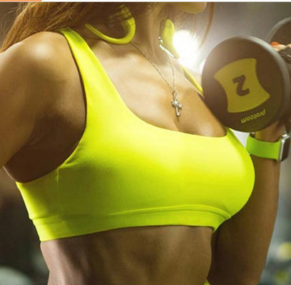 Custom Elastic Padded Sports Bra Moisture Wicking High Air Permeability For Woman