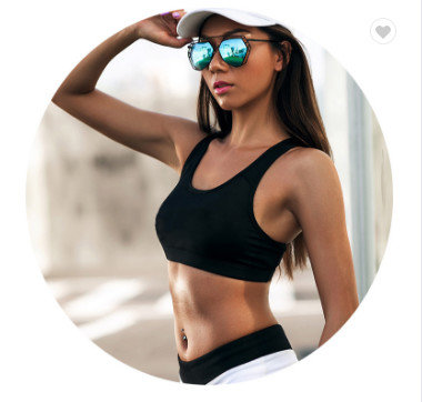 Double - Layer Womens Sports Bras 86 % Nylon 14 % Spandex Naturally Soft