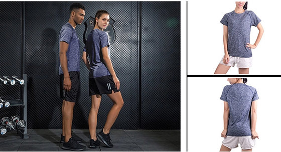 Breathable Sport Shirts For Women Cationic Polyester Fabric Slim Beautiful Look